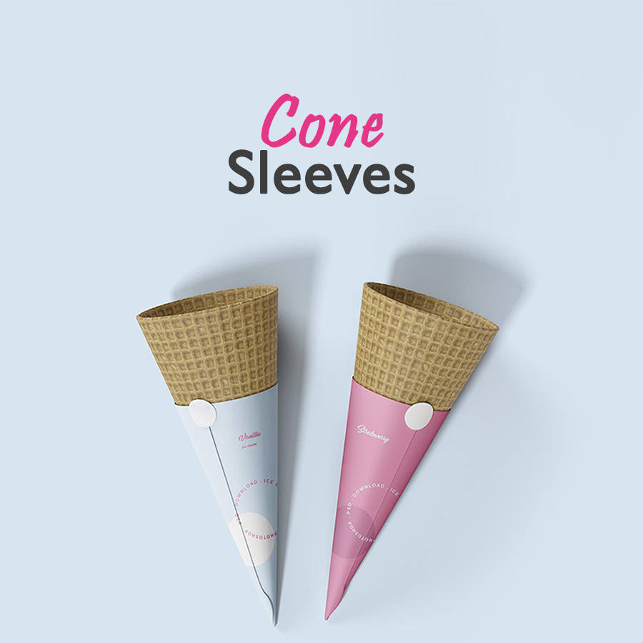 Custom Cone Sleeves For Ice Cream Cones